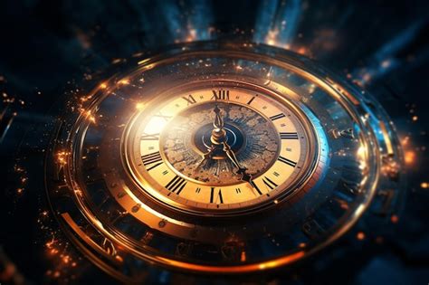 premium ai image time dilation concept with a clock and light strea