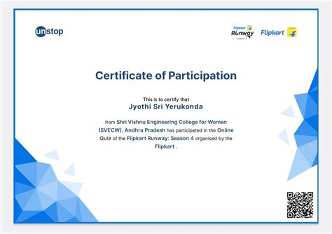 Jyothi Sri Yerukonda On Linkedin Flipkart Participation Unstop Flipkartrunway