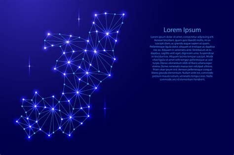 다각형 모자이크 라인 네트워크 광선 및 벡터 일러스트 레이 션의 공간 스타의 콩고 공화국의 지도 아프리카 사하라 사막 이남지대에 대한 스톡 벡터 아트 및 기타 이미지