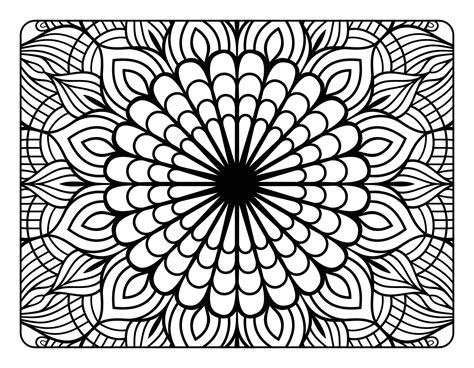 Mandala Floral Coloring Page For Adult Coloring Book Black And White