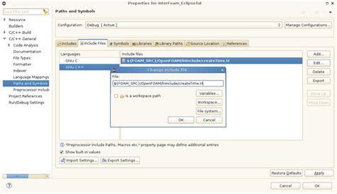 howto use openfoam with eclipse fool the indexer openfoamwiki