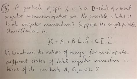 A particle of spin ½ is in a D state of Chegg