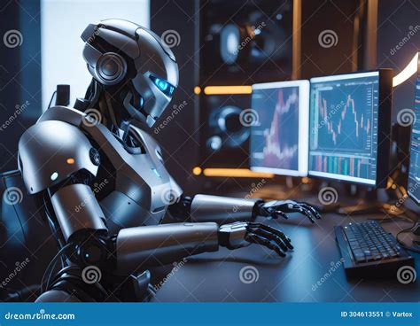 A Futuristic Robot Programming The Future Of Computer Programming And Technology Concept