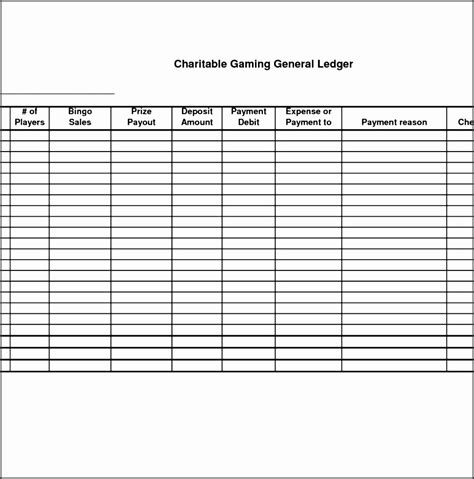 Microsoft Excel Ledger Template