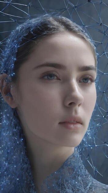 Premium Ai Image Wireframe Blue