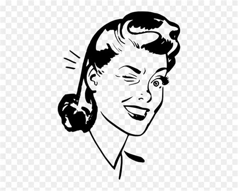 Vintage Woman Winking Clip Art Vintage Woman Vector Png Free The Best