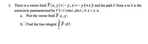 Solved 3 There Is A Vector Field F X Y Y X Yx Xy And Chegg Com