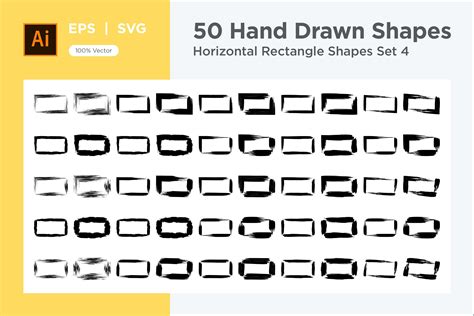 Horizontal Rectangle Shape 50 Set V 4 Graphic By Shahsoft · Creative Fabrica