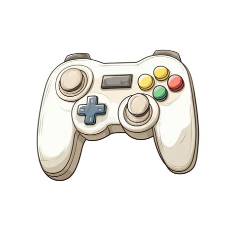 Game Controller Illustration White Design Colorful Buttons Ergonomic Shape Gaming Accessory