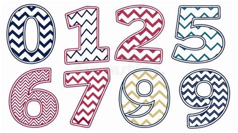 Decorative Numbers With Star Festive Digits Numeral Art Vector Design Generative Ai Stock