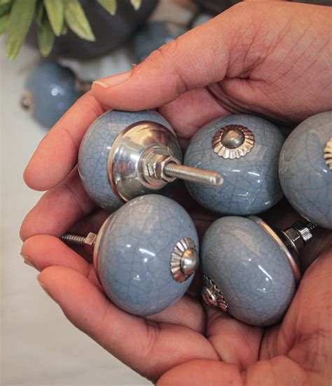 Grey Ceramic Knobs Antique Knobs For Kitchen Cabinets Drawers Wardrobe Doors Side Tables