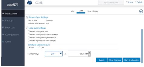 Data Sync Tool Datasource Set Up Blue