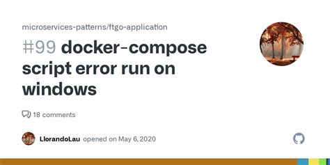 docker compose script error run on windows · issue 99 · microservices