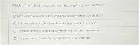 Solved Which Of The Following Is A Common Misconception