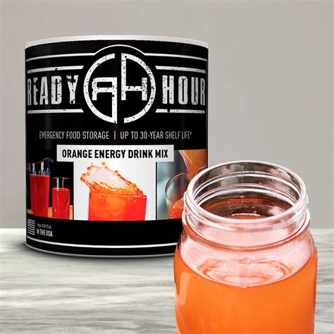 Orange Energy Drink Mix 63 Servings Ready Hour Be Prepared