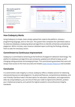 Codequiry Advance Source Code Plagiarism Checker PDF