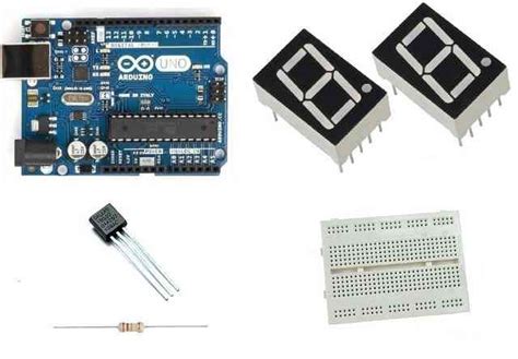 arduino ile 7 segment display termometre uygulaması dijital