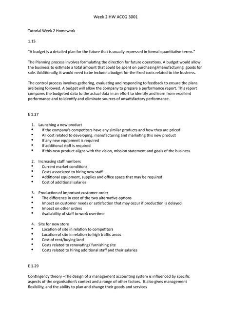 Accg3001 Wk 2 Week 1 Tutorial Questions Week 2 Hw Accg 3001 Tutorial Week 2 Homework 1 A