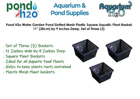 Pond Plant Baskets 11 Inch Square 3 Baskets Per Sale