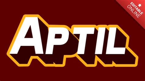 Aptil Brown And Yellow D Text Effect Generator Aptil Brown And Yellow D Text Effect Generator