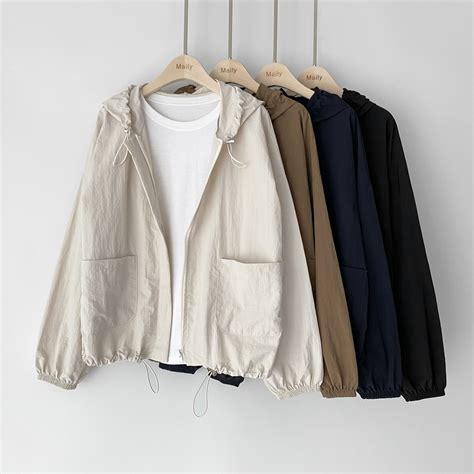 메일리 Made단독 5천장돌파👏🏻 홑겹 방수 방풍 나일론 오버핏 봄 가을 간절기 후드 바람막이 점퍼 집업 야상 아우터