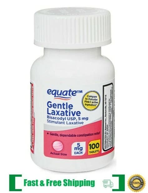 Equate Gentle Laxative Bisacodyl Usp Tablets 5 Mg 100 Count Eur 1020
