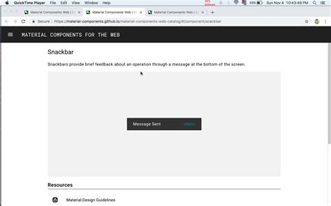 Snackbar Action Handler Text Not Appearing · Issue 3981 · Material