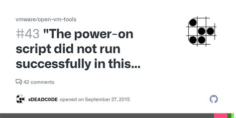 The Power On Script Did Not Run Successfully In This Virtual Machine · Issue 43 · Vmwareopen