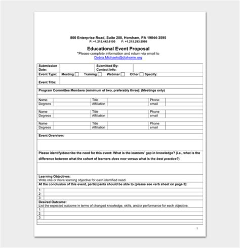 Event Proposal Templates Examples Free Download