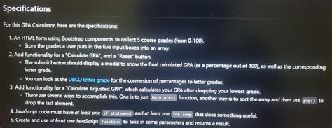 Solved Mainly Need To Make A GPA Calculator Using Chegg