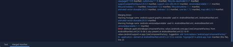 Java Lang RuntimeException Manifest Merger Failed With Multiple Errors