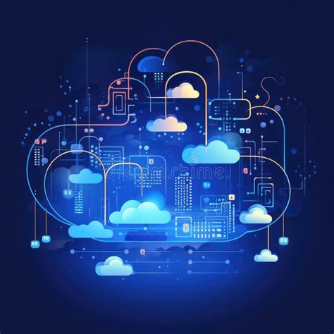 Cloud Computing Transfer Big Data On Internet Futuristic Digital Technology Stock Illustration