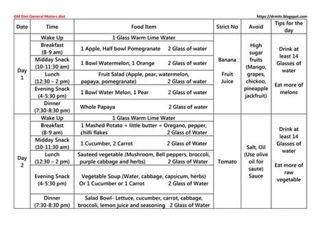 Gm Diet The Gm Diet Plan Pdf