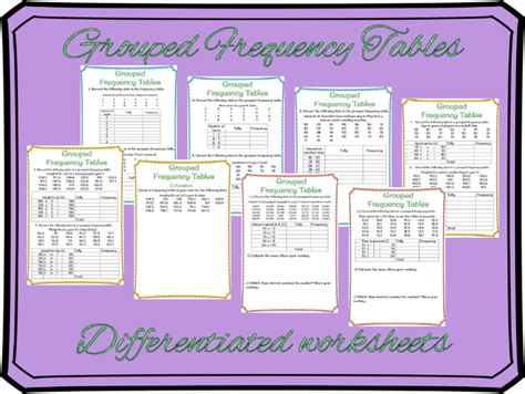 Grouped Frequency Table Worksheet