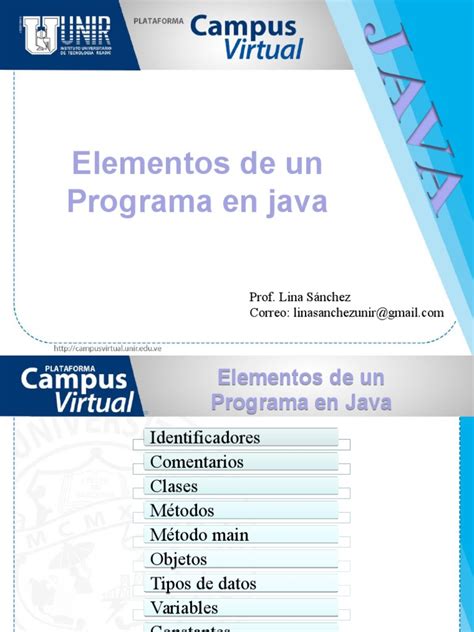 Elementos Básicos De Java En Pdf Java Lenguaje De Programación