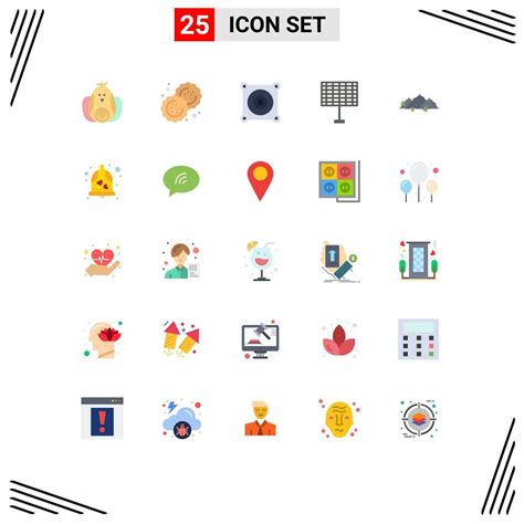 Set Of 25 Vector Flat Colors On Grid For Nature Landscape Electric