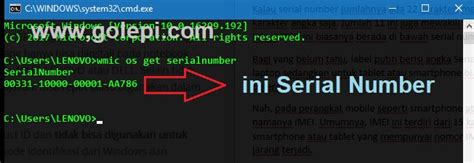 Cara Mengetahui Serial Number Laptop Windows Lewat Cmd Praktis Golepi