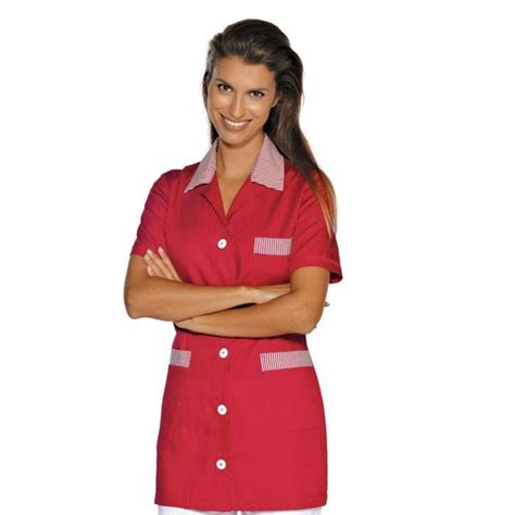 Casacca Scolastica Donna Marbella Rosso Riga Rosso Di Isacco