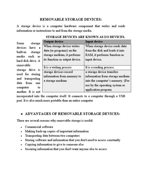 Removable Storage Devices Pdf Compact Disc Computer Data Storage