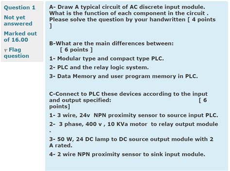 A Draw A Typical Circuit Of Ac Discrete Input