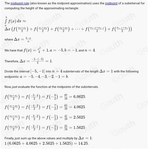 Solved Question Use The Midpoint Approximation To Approximate The Area
