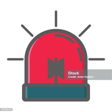 경보 자동 점멸 장치 화려한 라인 아이콘 구급차와 경찰 벡터 그래픽 흰색 배경 Eps 10에 채워진된 패턴 개념과 주제에 대한 스톡 벡터 아트 및 기타 이미지 Istock