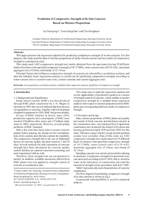 Pdf Prediction Of Compressive Strength Of In Situ Concrete Based On Mixture Proportions