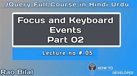 Jquery Tutorial In Hindi Part 05 Keyboard And Focus Events In Jquery