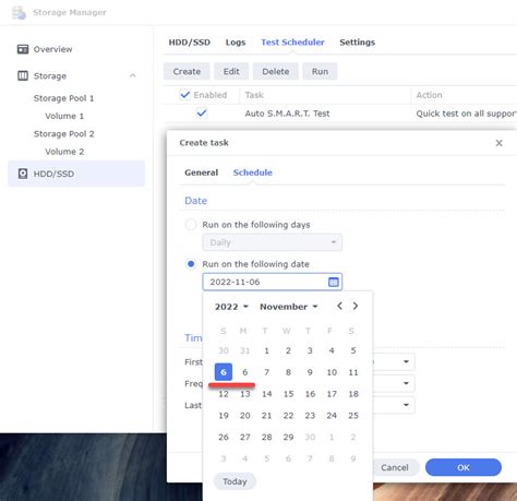 looks like the synology date picker does not play nice with daylight