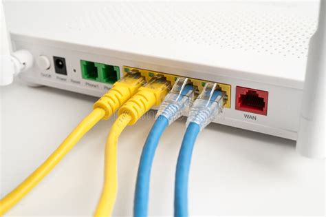 Ethernet Cable With Wireless Router Connect To Internet Service Provider Internet Network Stock