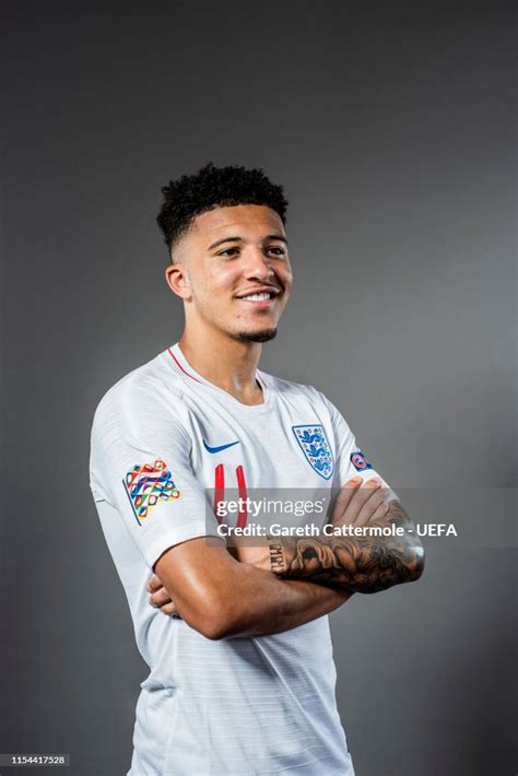 Jadon Sancho Of England Poses For A Portrait At St Georges Park On