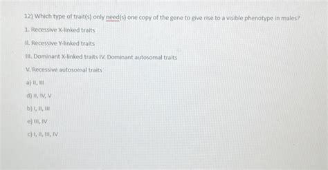 Solved 5 Which Of The Following Is False About Sex Chegg Com