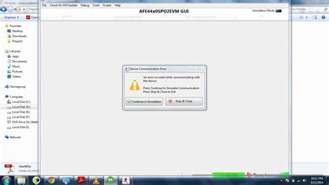 Connection Error Afe4400spo2evm Data Converters Forum Data Converters Ti E2e Support Forums