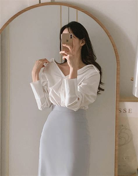 프링 오프숄더 셔츠 오픈카라